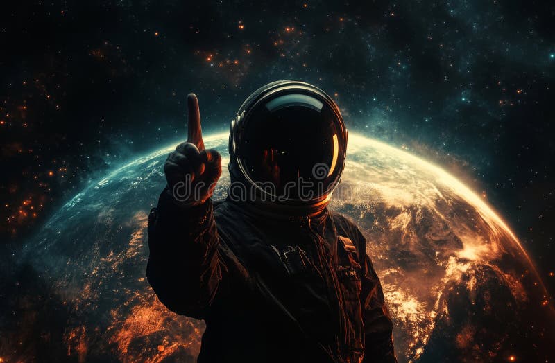 A Cat Astronaut is Seen in Space Against a Globe. NASA Provided All the ...