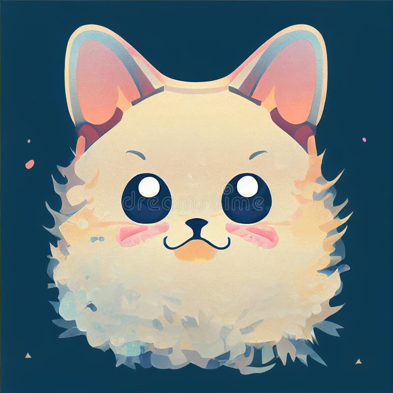 Cat Avatar Illustration with Blue Background, Ai Generated Image Stock ...