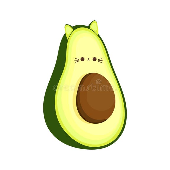 Cat Avocado Icon Vector Illustration Stock Vector - Illustration of ...