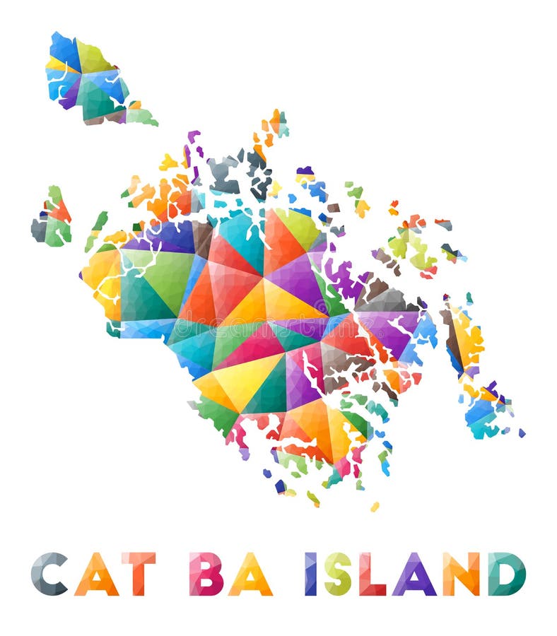 Cat Ba Island - Colorful Low Poly Island Shape. Stock Vector ...