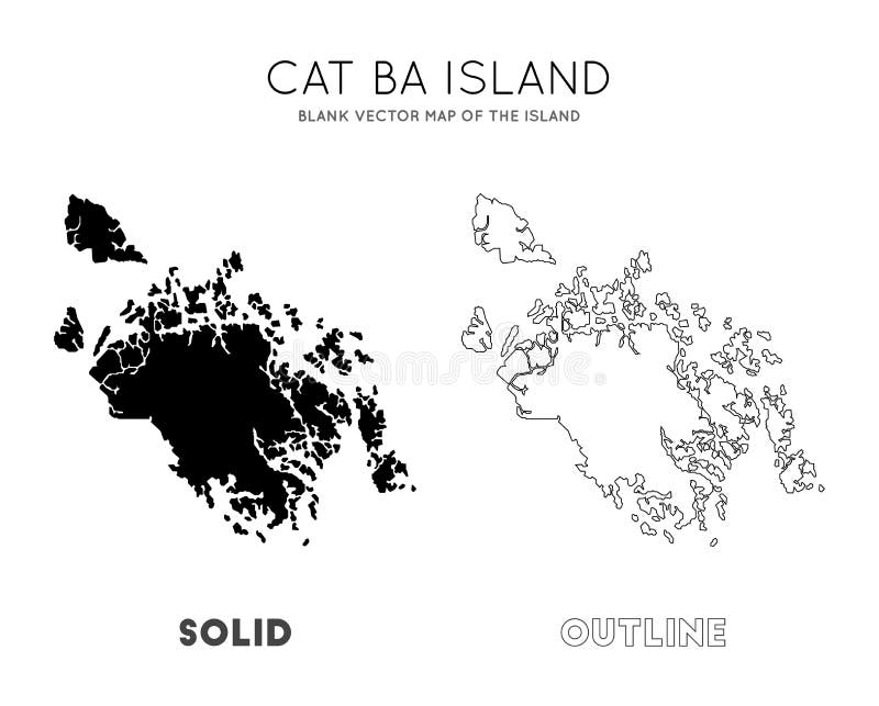 Cat Ba Island map. stock vector. Illustration of isolated - 153864878
