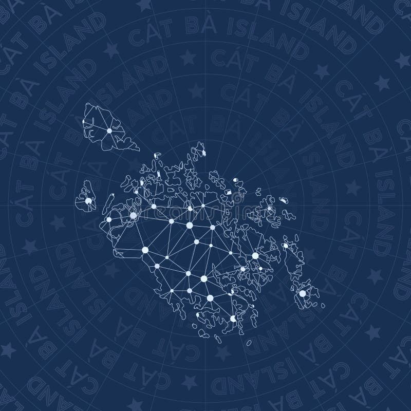 Cat Ba Island Network, Constellation Style Island. Stock Vector ...