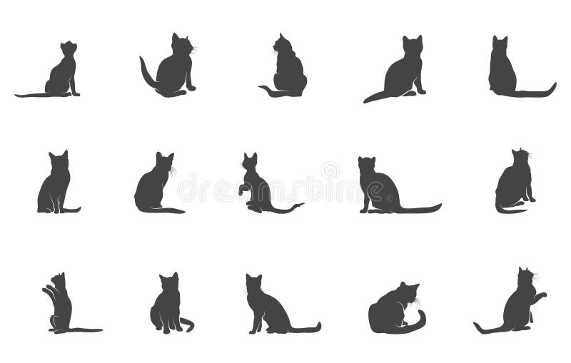 Cat Back Sitting Vector, Cat Back View Icon, Cat Rear Vector, Cat Back ...