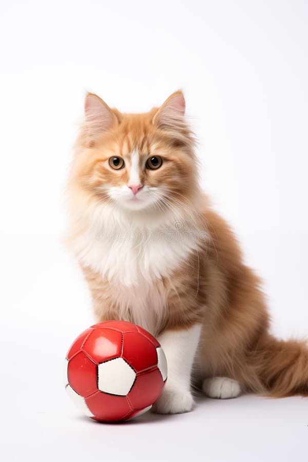 Cat with ball stock illustration. Illustration of ball - 327192521