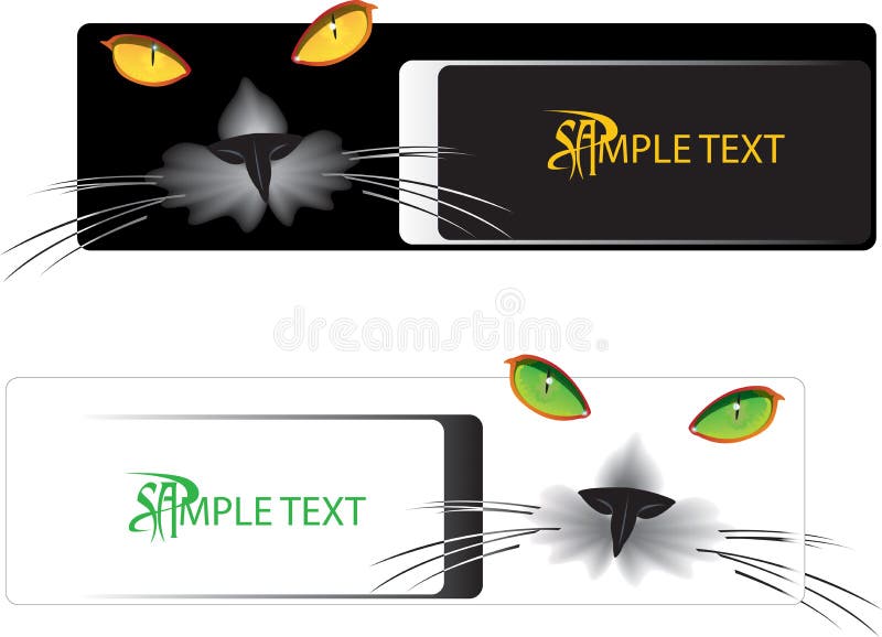 Cat banner stock vector. Illustration of creature, animal - 7640313