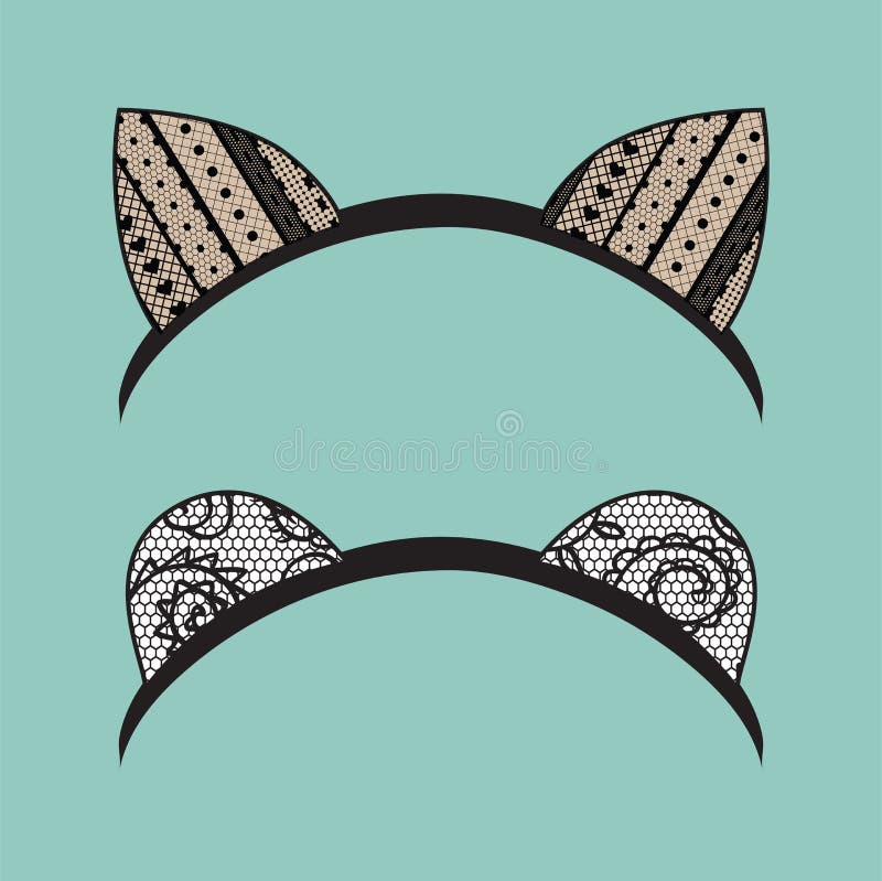 Cat and bear ears. stock vector. Illustration of beauty - 34961673