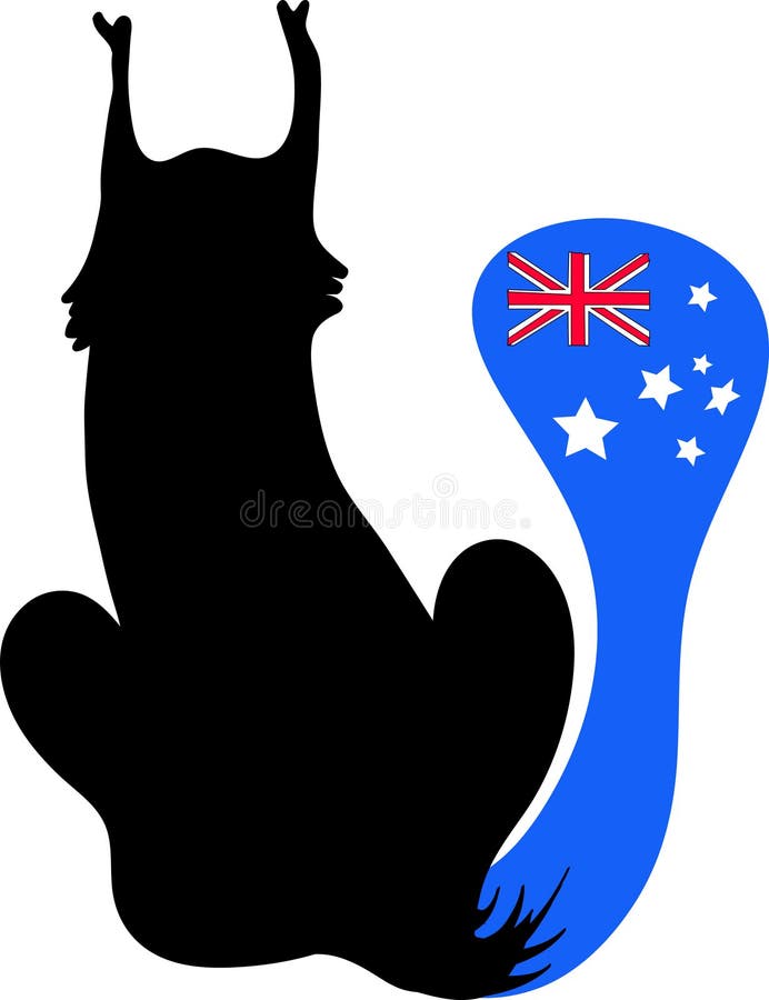 Cat Black with the Tail in Form Flag Australia Stock Vector ...