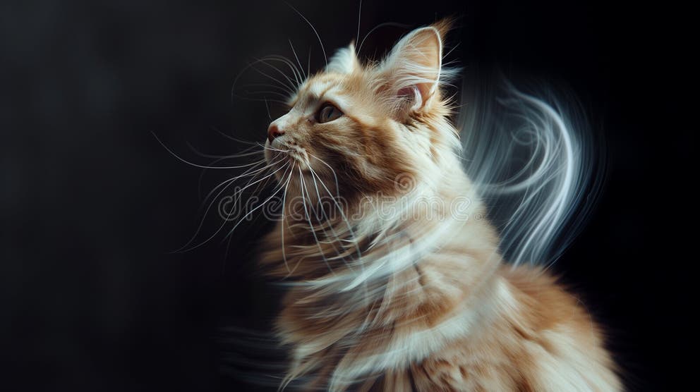 A Cat with a Blurred Face in a White Studio Setting Stock Image - Image ...