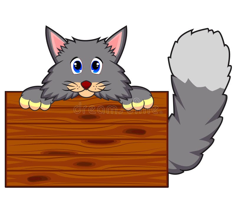 Cute Cat whiteboard stock vector. Illustration of cautionary - 193662549