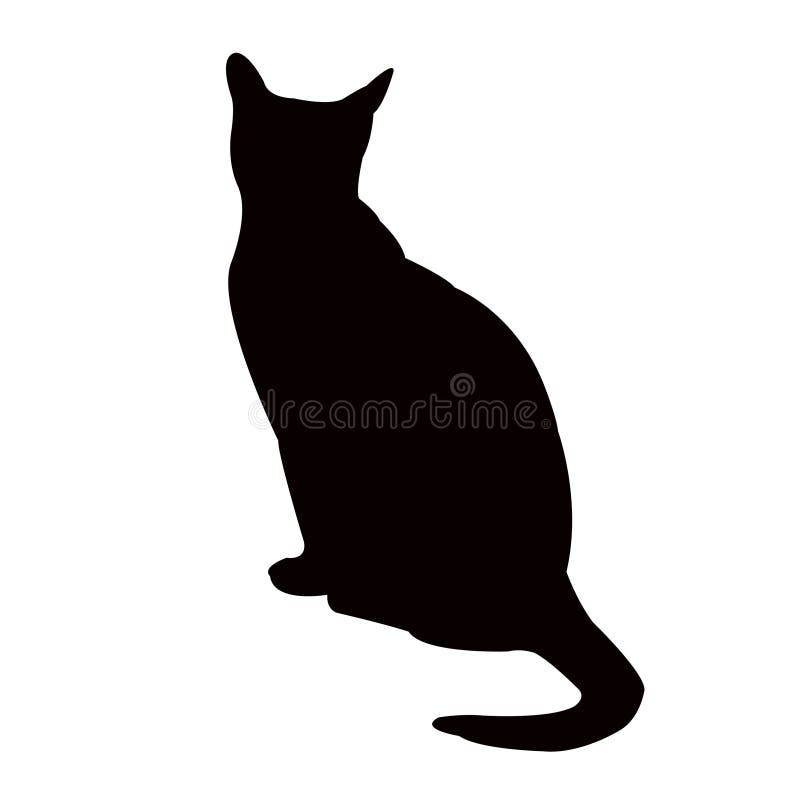 A Cat Body Silhouette Vector Stock Vector - Illustration of icon, cute ...