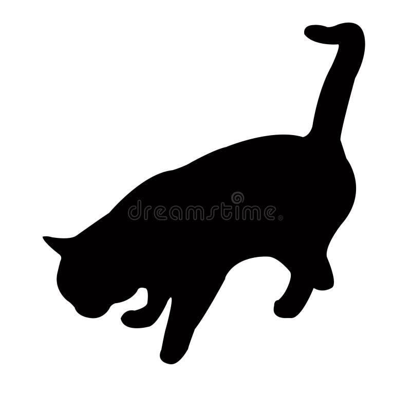 A Cat Body Silhouette Vector Stock Vector - Illustration of cute, body ...
