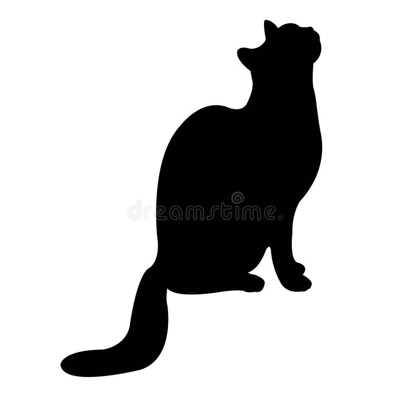 A Cat Body Silhouette Vector Stock Vector - Illustration of vector ...