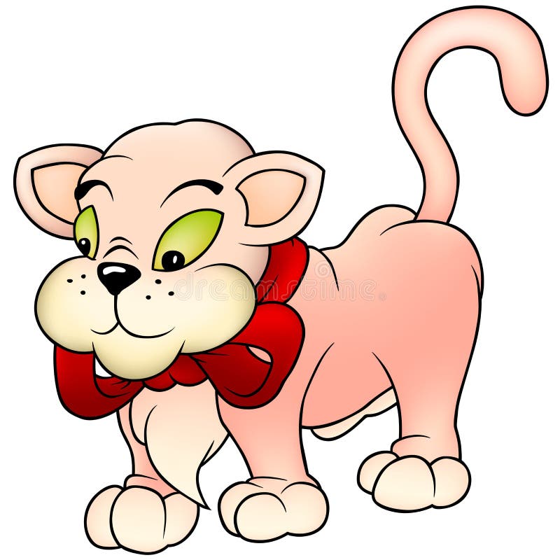 Cat with Bow stock vector. Illustration of drawn, vector - 23476858