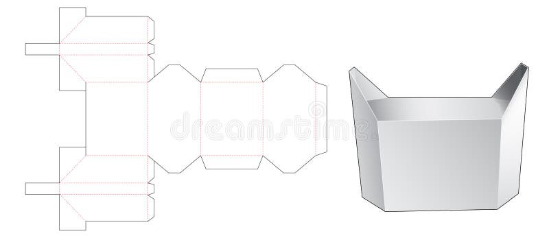 Cat box die cut template stock vector. Illustration of empty - 178163689