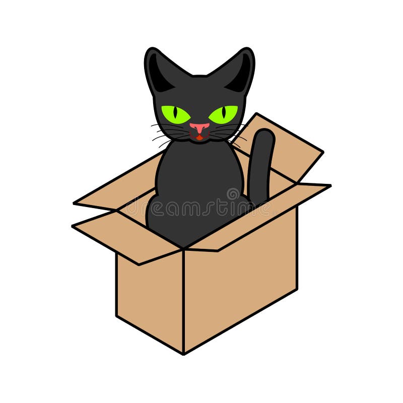 Cat in Box . Pet in Cardboard Box Stock Vector - Illustration of nature ...