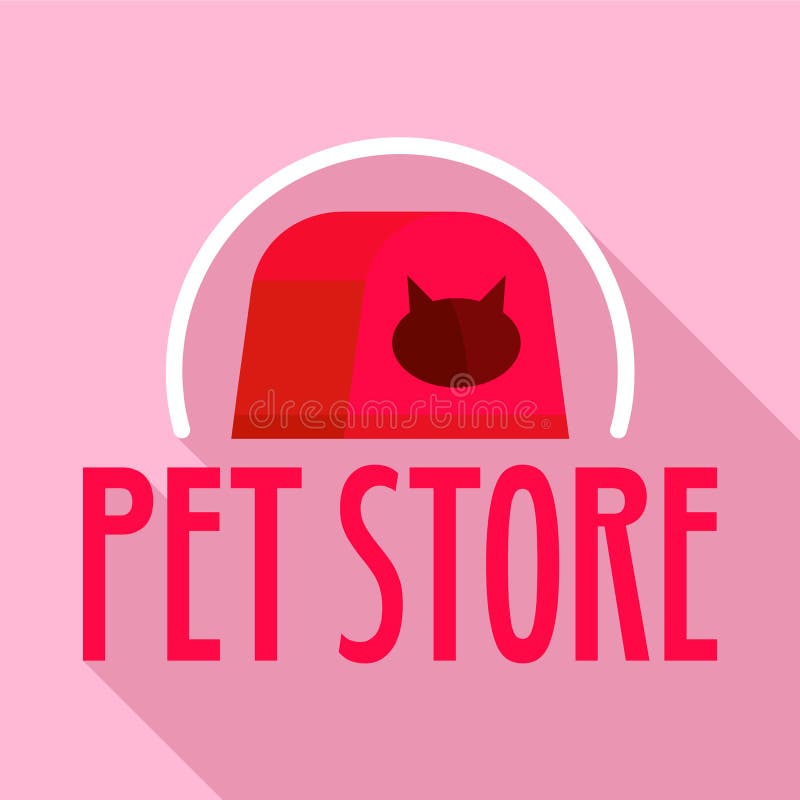 Cat Box Pet Store Logo, Flat Style Stock Vector - Illustration of ...