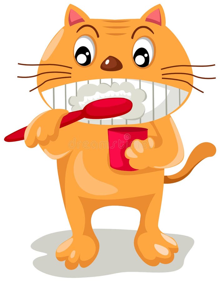 Cartoon Animal Brushing Teeth