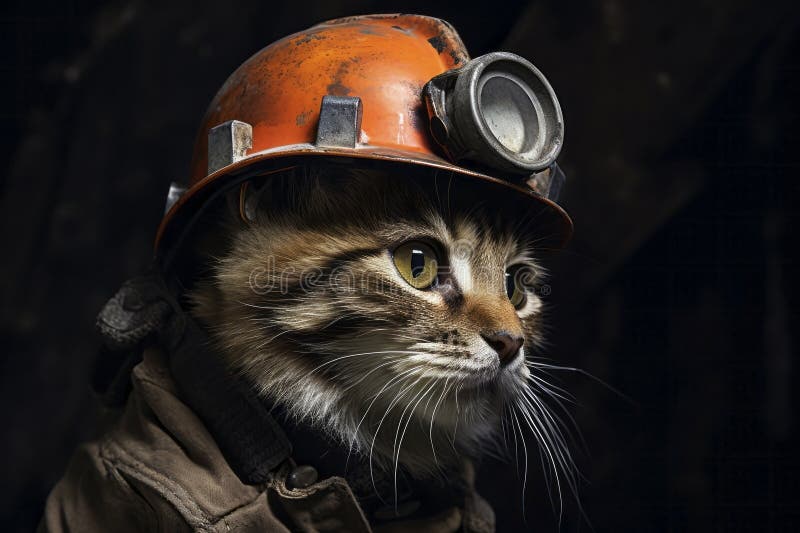 Cat Builder at the Factory. Generative AI Stock Illustration ...