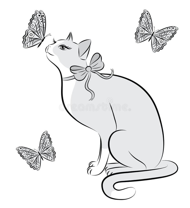 Cat Drawing Staring Stock Illustrations – 673 Cat Drawing Staring Stock ...