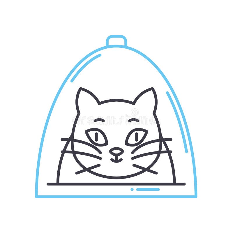 Cat Cage Line Icon, Outline Symbol, Vector Illustration, Concept Sign ...