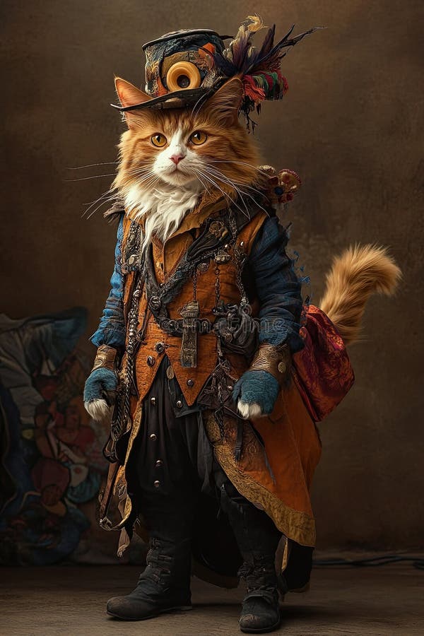 Cat Carnival Costume Dressed Stock Illustration - Illustration of ...