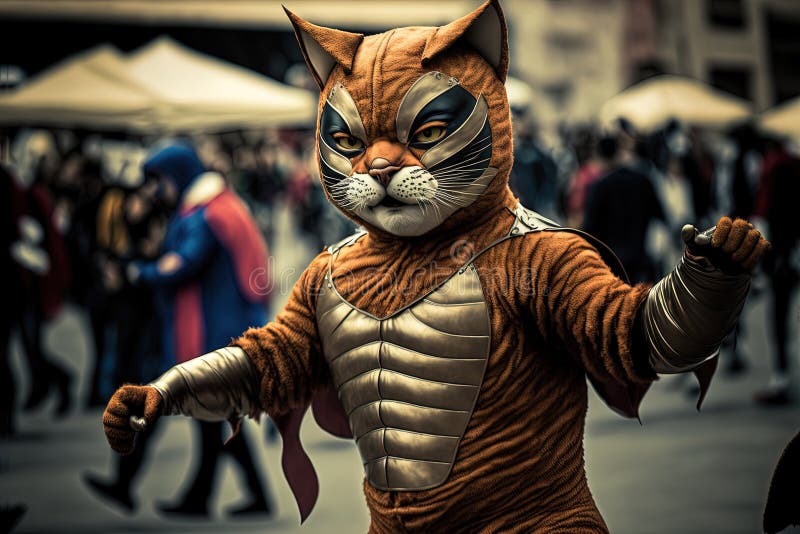 Cat in Carnival Costume at Carnival Parade Illustration Generative Ai ...