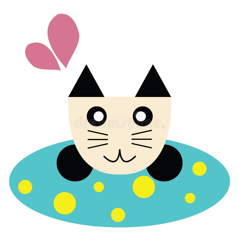 Cat on a Carpet. stock vector. Illustration of sleep - 88390731