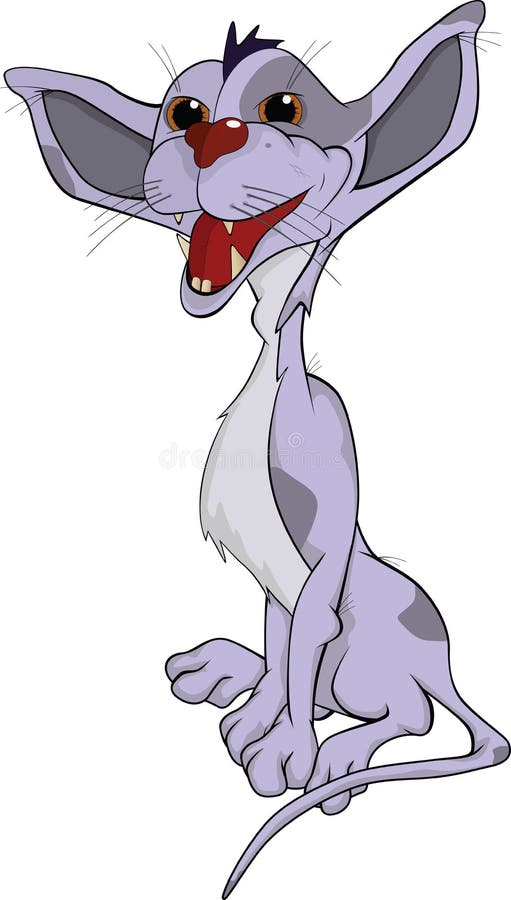 Violet cat. Cartoon stock vector. Illustration of kitten - 20005706