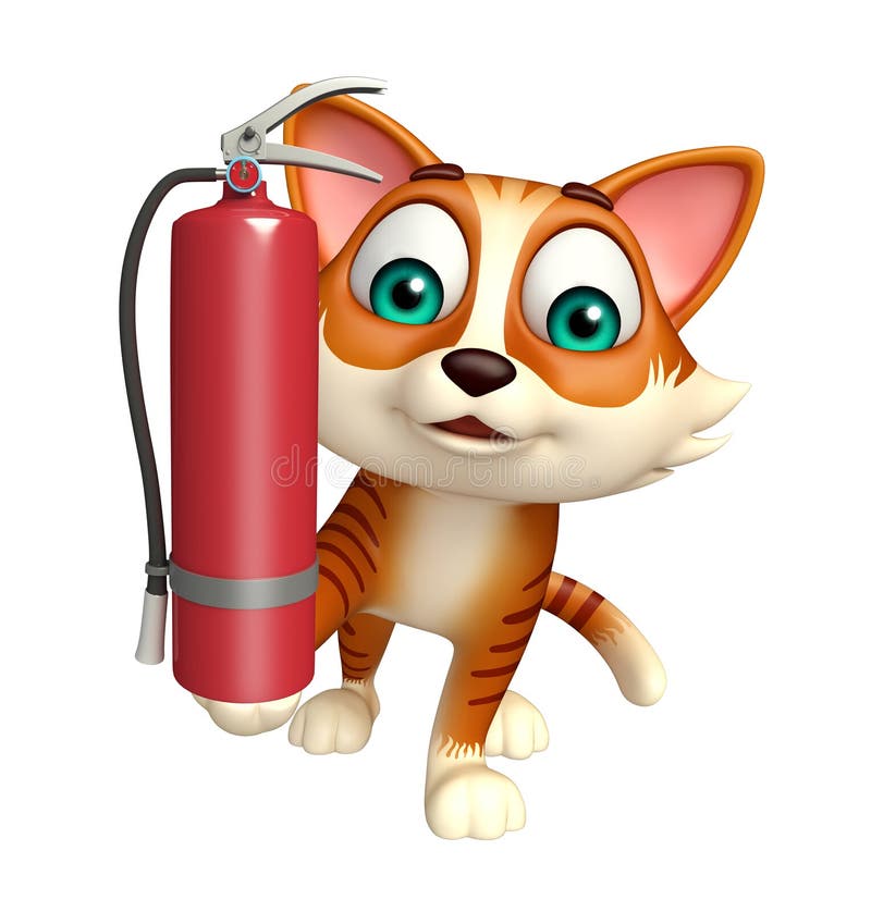 Cartoon cat on fire stock vector. Illustration of textured - 37571012