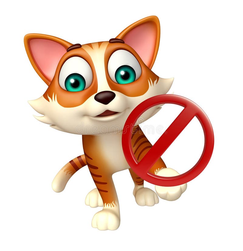 Cat Cartoon Character Stop Sign Stock Illustrations – 53 Cat Cartoon ...