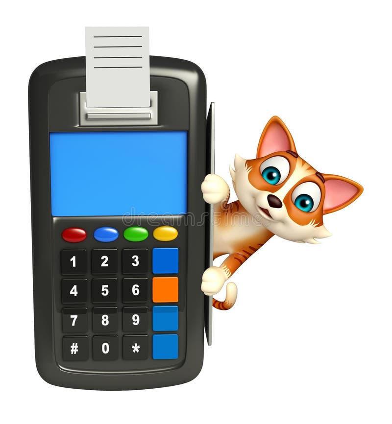 Cat Cartoon Character with Swap Machine Stock Illustration ...