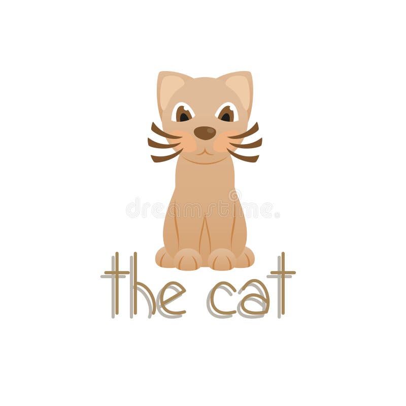 The Cat, Cartoon Kitty, Hand Drawn Text, Vector Stock Vector ...