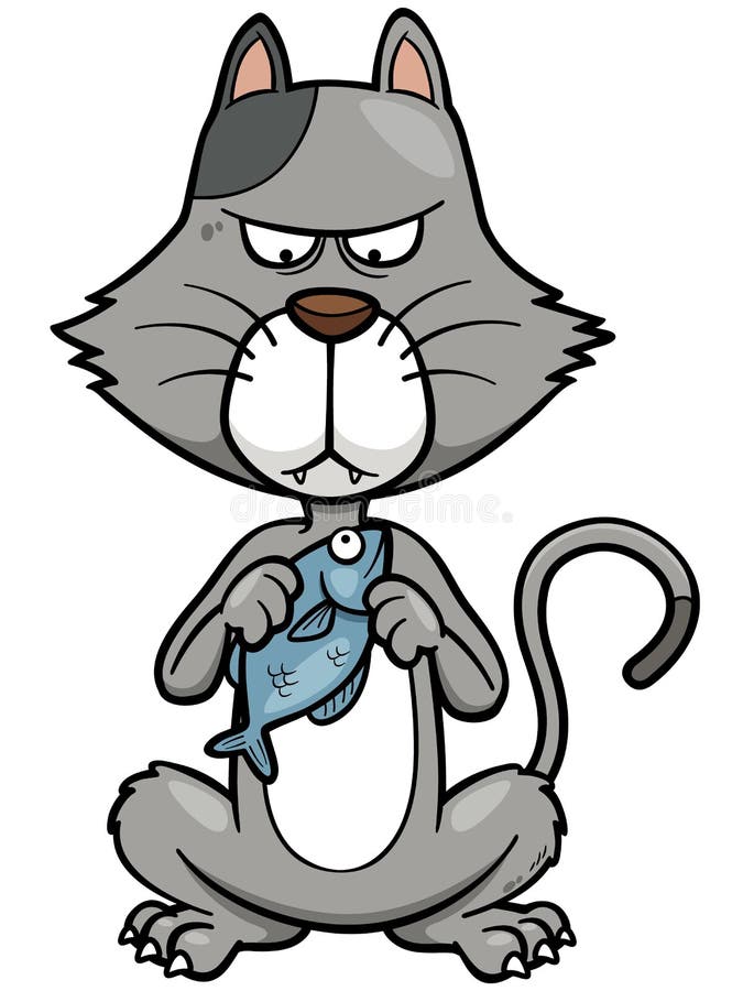 Cat Eating Fish Stock Illustrations – 234 Cat Eating Fish Stock ...