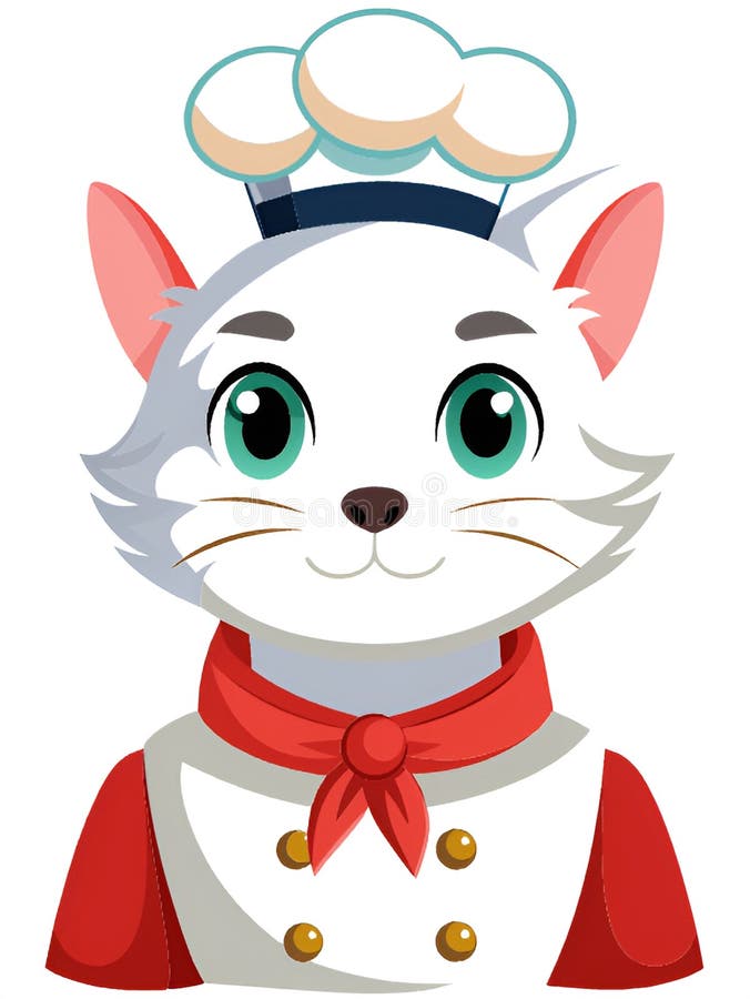Cat Chef Chef Vector Illustration Stock Illustration - Illustration of ...