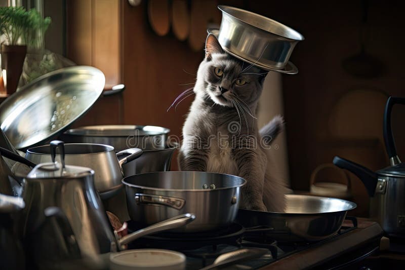 Cat Chef is Cooking Up a Storm, with Pots and Pans Flying in the ...