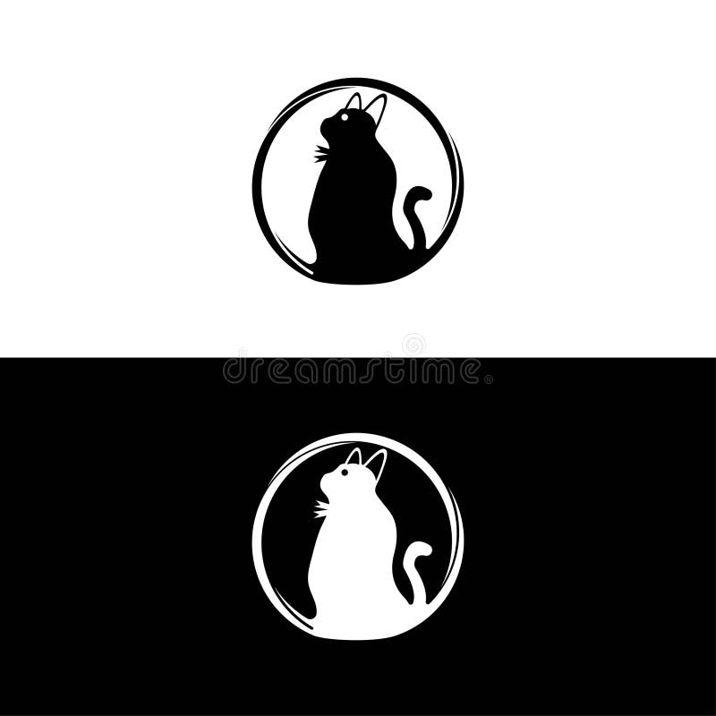 Cat Circle Abstract Icon Logo Design Stock Vector - Illustration of ...