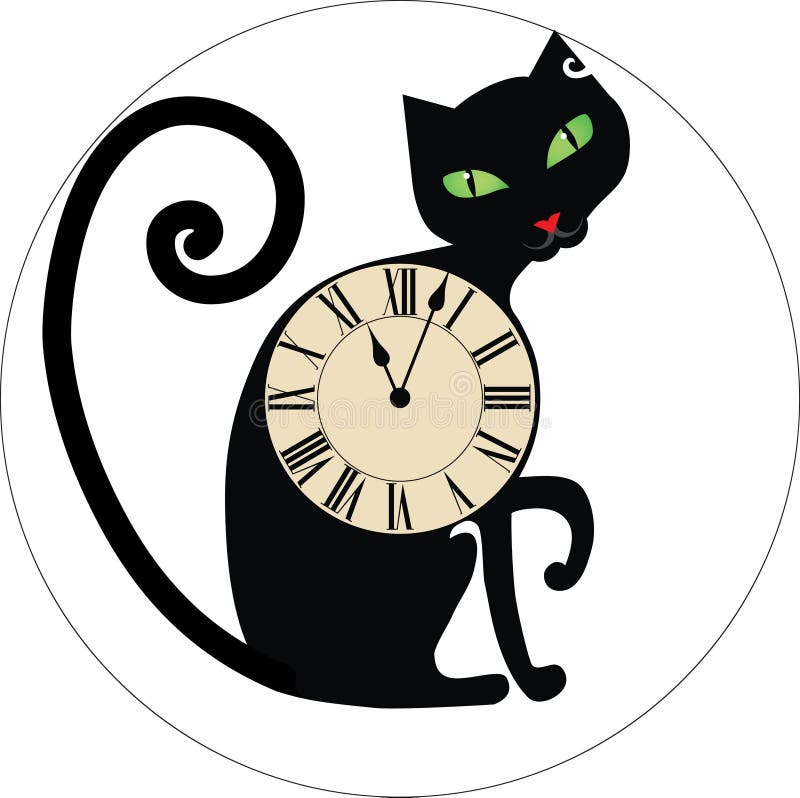 Cat Clocks Stock Illustrations – 30 Cat Clocks Stock Illustrations ...