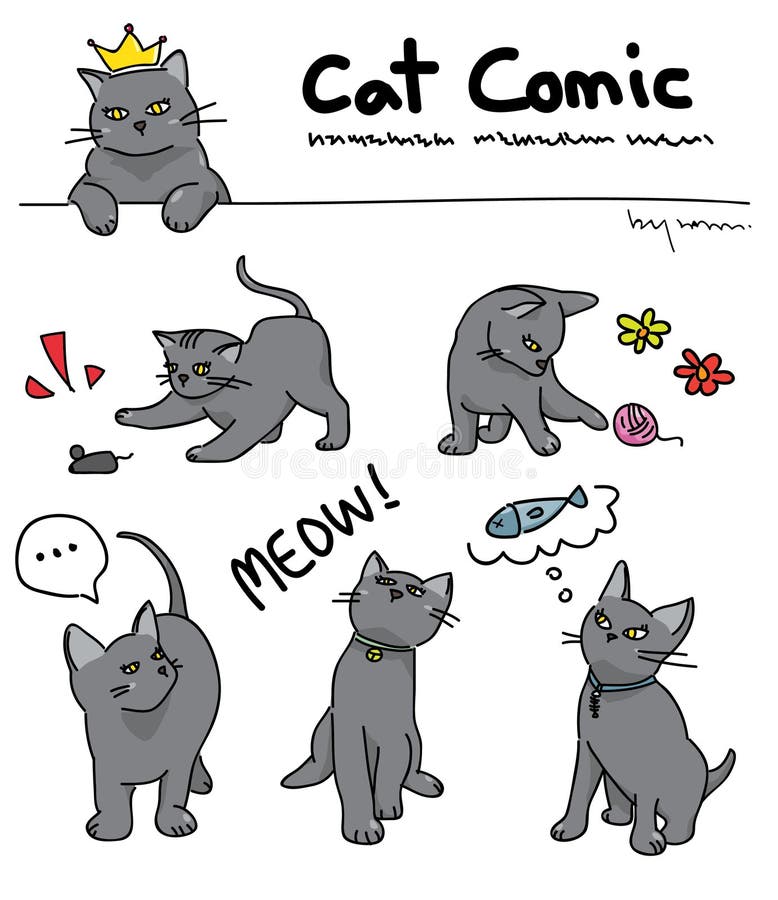 Cat comic stock vector. Illustration of graphic, backgrounds - 35242128