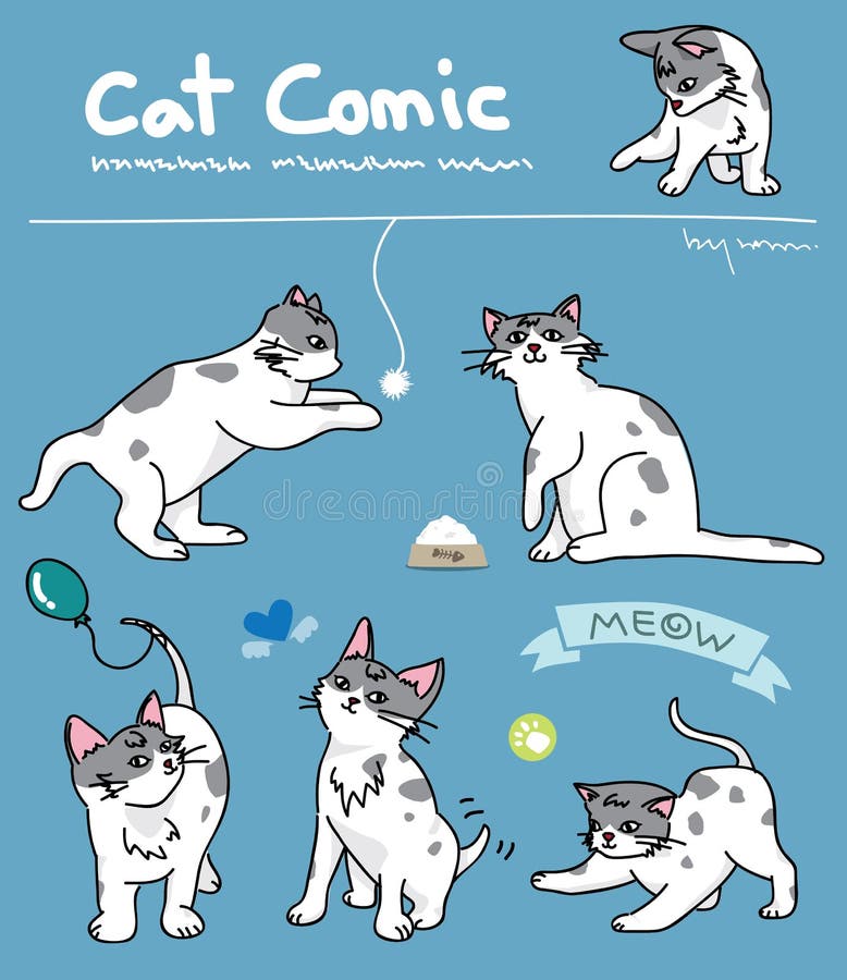 Cat comic stock vector. Illustration of back, painting - 35319291