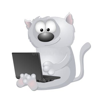 Cartoon Cat Computer Stock Illustrations – 11,115 Cartoon Cat Computer ...