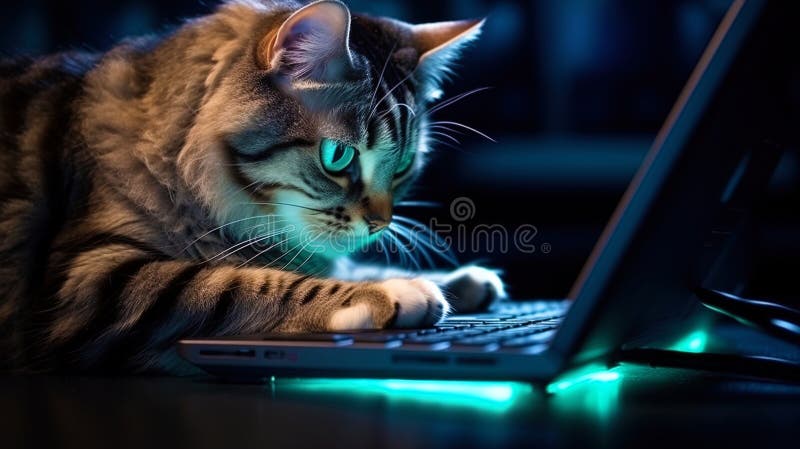 A Cat with a Computer Mouse in a Paw that Controls the Digital World ...