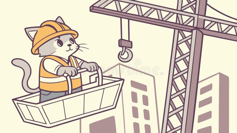 Cat Construction Worker Bulldozer, Site Grading, Earthmoving, Vector Design Generative AI Stock ...