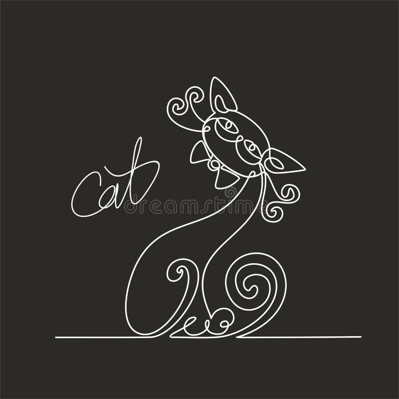 Cat Continuous Line Drawing Stock Illustrations – 1,428 Cat Continuous ...