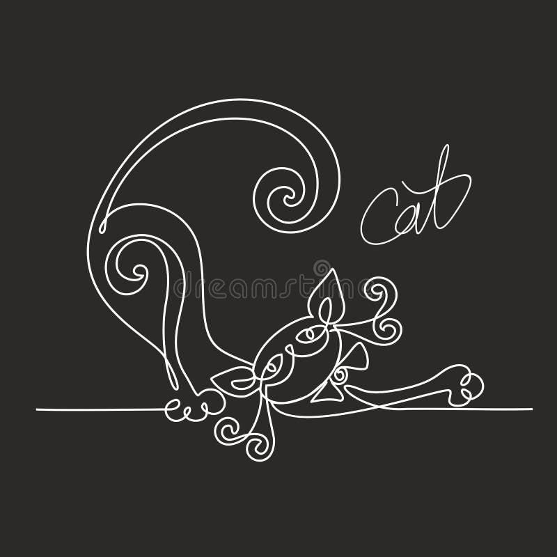 Cat Continuous Line Drawing Stock Illustrations – 1,428 Cat Continuous ...