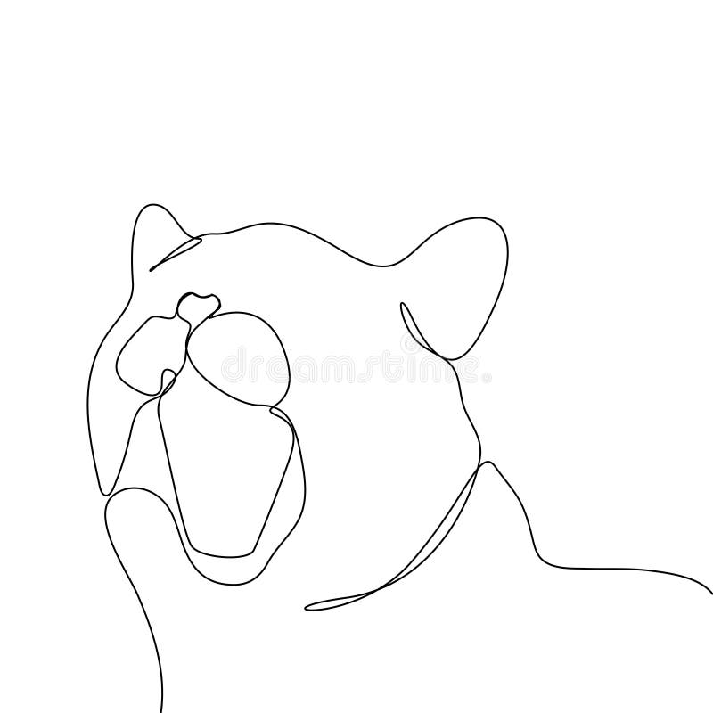 Cat in Continuous Line Drawing Pattern Simple Black Line Sketch Stock ...