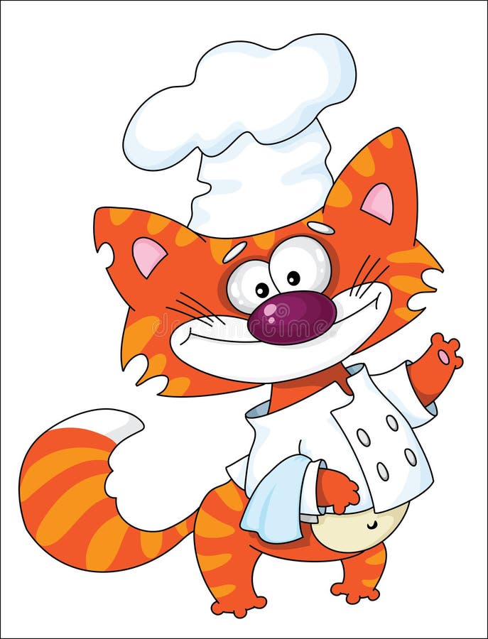 Cat the cook stock vector. Illustration of cook, kitchen - 14424594
