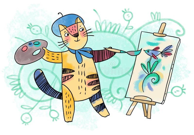 Cat Painter Stock Illustrations – 969 Cat Painter Stock Illustrations ...