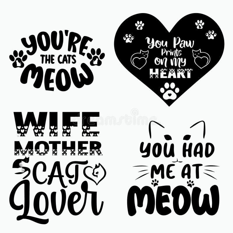 Cat Creative Typography Design. this is an Editable Vector Eps File ...