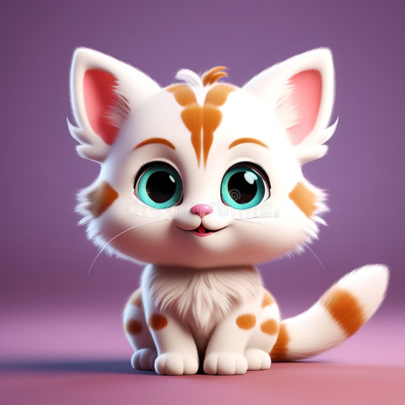 Cat Cuteness: 3D Rendering Delight Stock Illustration - Illustration of ...