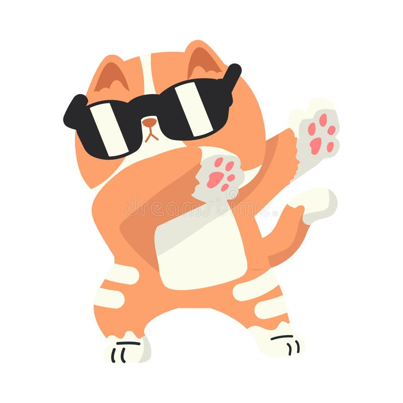 Cat Dabbing Dance Cartoon Animal Stock Vector - Illustration of vector ...